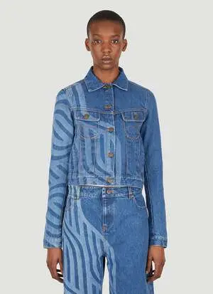 Ahluwalia Laser Motif Denim Jacket - Blue