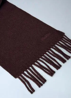 Max Mara Fringed Wool Scarf - Brown