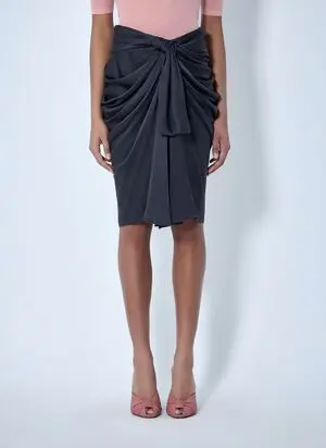 Chloé Draped Knot Detail Skirt - Black