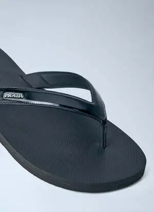 Prada Logo-embossed Leather Flip-flop Sandals