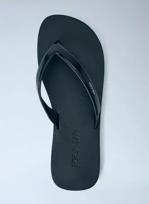 Prada Logo-embossed Leather Flip-flop Sandals