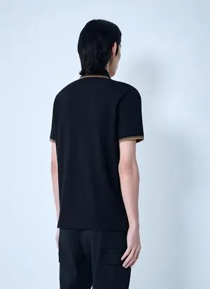 Moncler Polo Shirt With Ribbed Trims