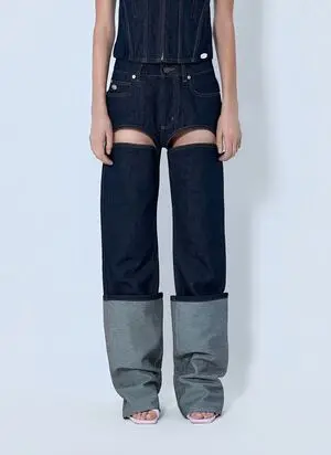 JEAN PAUL GAULTIER Cut Out Wide Leg Jeans