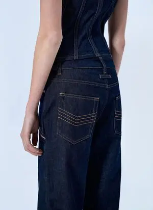 JEAN PAUL GAULTIER Cut Out Wide Leg Jeans