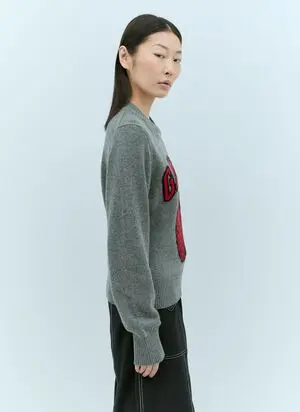 GANNI Graphic Strawberry O-neck Sweater