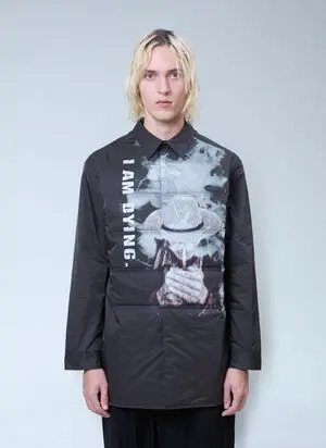 Yohji Yamamoto Printed Padded Shirt - Black