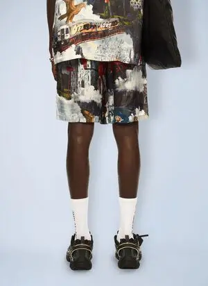 Off-White World Paint Viscose Bowling Shorts