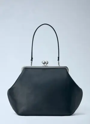 COACH Large Kisslock Frame Bag - Black