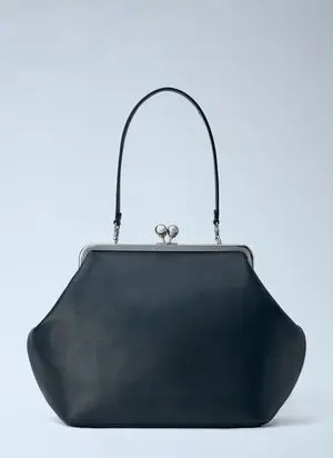 COACH Large Kisslock Frame Bag - Black