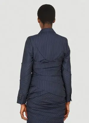 LOURDES Pinstripe Ruched Blazer