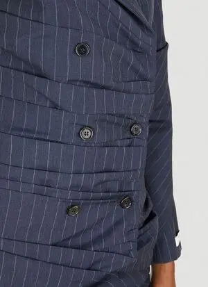 LOURDES Pinstripe Ruched Blazer