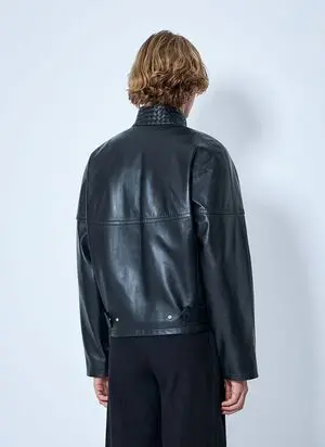 Bottega Veneta Intrecciato Leather Blouson Jacket