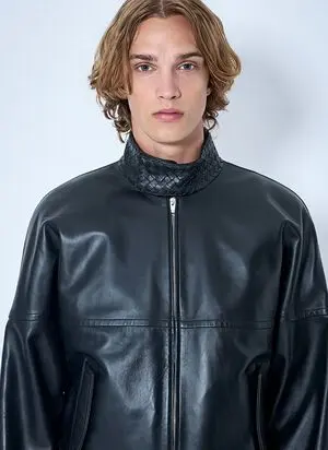Bottega Veneta Intrecciato Leather Blouson Jacket