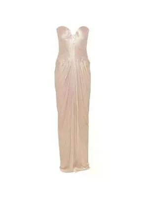 MARIA LUCIA HOHAN Alessandra Strapless Maxi Gown - Neutrals