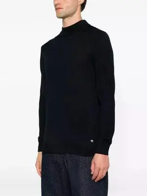 CARDUCCI High-neck Wool Sweater - Blue