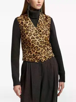 Ralph Lauren Leopard-print Leather Waistcoat