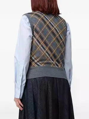 TELA Check-pattern Button-up Vest