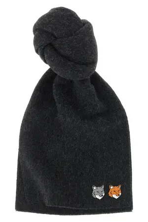 Maison Kitsuné Double Fox Head' Scarf - Gray