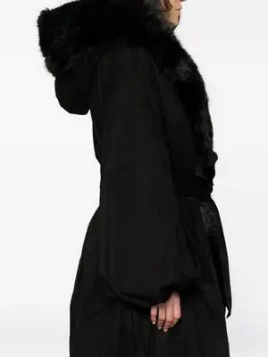 ROTATE BY BIRGER CHRISTENSEN Faux-fur Trim Hooded Coat