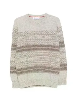 Brunello Cucinelli Fair Isle Intarsia Sweater - Grey