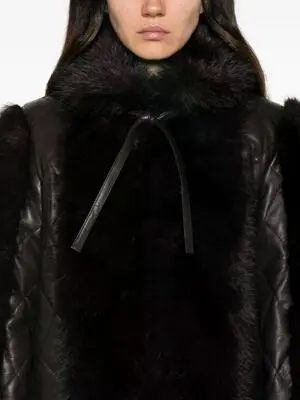 ROTATE BY BIRGER CHRISTENSEN Faux Fur-trimmed Quilted Leather Jacket