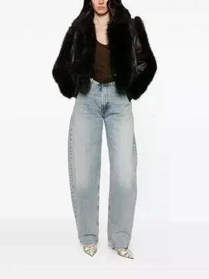 ROTATE BY BIRGER CHRISTENSEN Faux Fur-trimmed Quilted Leather Jacket - Brown