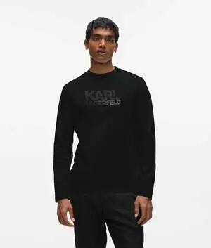 Karl Lagerfeld Gradient Logo Long-sleeved T-shirt