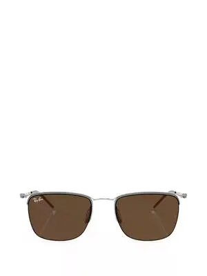 Ray-ban Semi-rim Square-frame Sunglasses - Silver