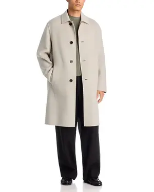 Theory Wool Blend Mac Coat Silverstone