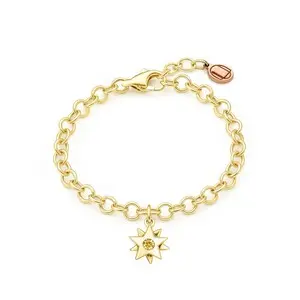 UNALOE Starburst Gemstone Charm Bracelet – Gold Vermeil - Gold/yellow