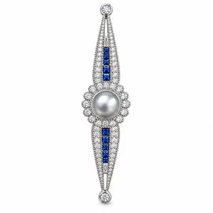 NINEMOO Nacre Gris Ligne Pearl Brooch