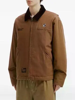 FINGERCROXX Corduroy-collar Zip-up Jacket