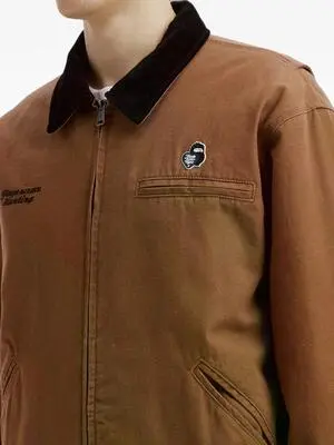 FINGERCROXX Corduroy-collar Zip-up Jacket