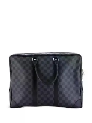 LOUIS VUITTON Porte-documents Voyage Briefcase Damier Graphite Gm Business Bag - Black