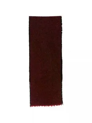 Faliero Sarti Resky Herringbone-pattern Frayed-edge Scarf - Red