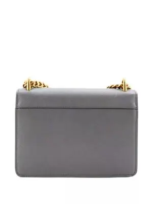 Prada Chain Flap Bag Saffiano Leather Small Crossbody Bag - Grey