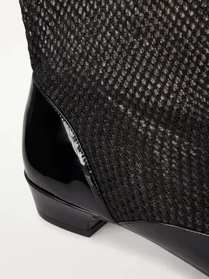 HERBERT LEVINE All That Jazz 25 Mesh-trimmed Patent Leather Boots