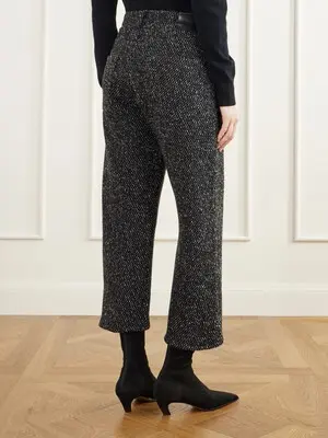 R13 X-bf Cropped Wool-blend Tweed Wide-leg Pants