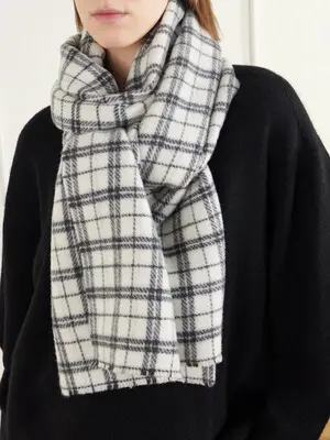 MFPEN Facade Checked Felted Wool Scarf