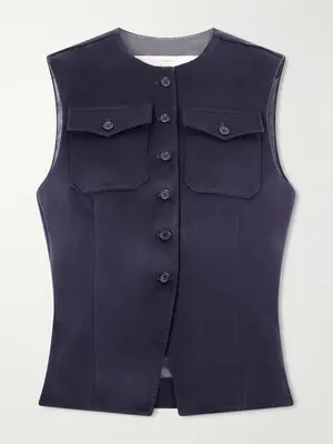 Giuliva Heritage The Lucia Wool-tweed Vest - Blue