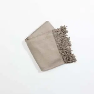 Cozy Earth Bamboo Tassel Throw - Walnut