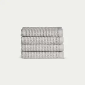 Cozy Earth Waffle Washcloths - Light Grey