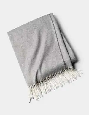 Cozy Earth Bamboo Herringbone Tassel Throw - Cloud