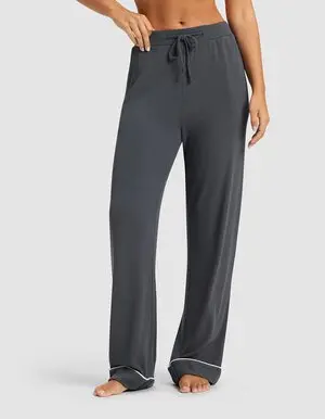 Cozy Earth Bamboo Rib-knit Classic Pajama Pants - Graphite