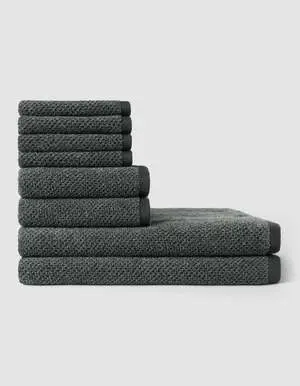 Cozy Earth Nantucket Bath Towel Set Graphite