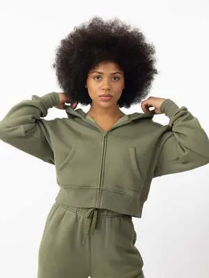 Cozy Earth Cityscape 1.0 Cropped Full Zip - Juniper
