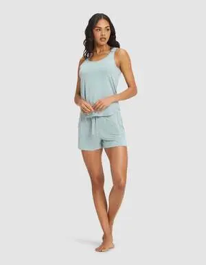 Cozy Earth Bamboo Stretch-knit Tank Top & Shorts Set - Brook