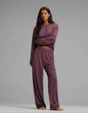 Cozy Earth First Layer Long Sleeve Sleep T-shirt & Pajama Pants Set - Fig