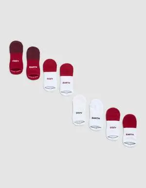Cozy Earth Essential Ankle Socks 4-pack - Crimson