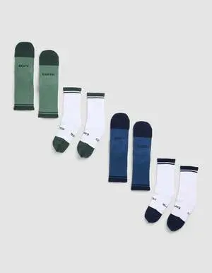 Cozy Earth Essential Calf Socks 4-pack - Spruce/eclipse